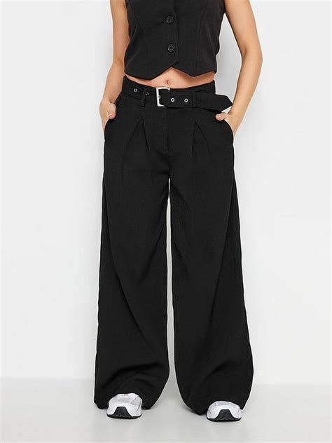 Pixiegirl Petite Belted Wide Leg Trousers Black Very
