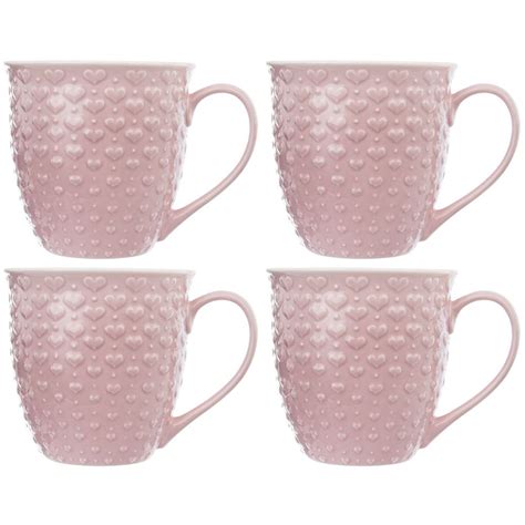 Orion Kubek ceramiczny z uchem do picia kawy herbaty napojów różowy