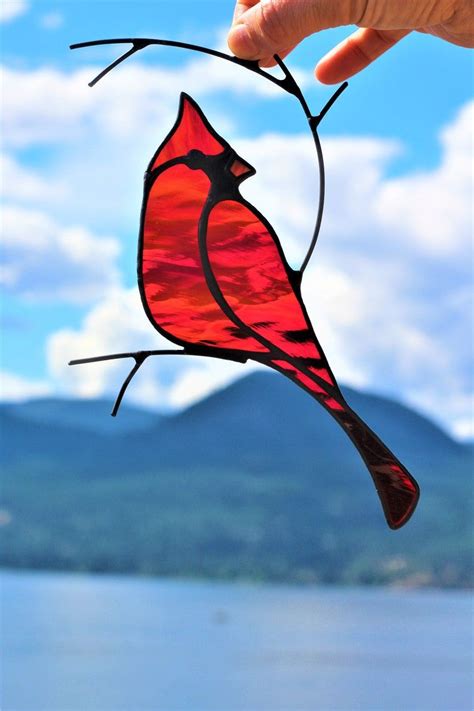 Stained Glass Cardinal Stained Glass Ornaments Making Stained Glass