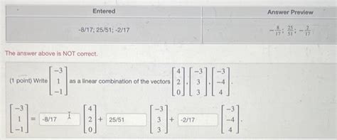 Solved Begin Tabular C C C Hline Entered Answer Chegg