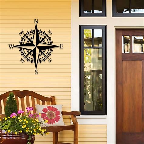 Metallic Nautical Compass Wall Decor Beach Themed Wall Art Suitable