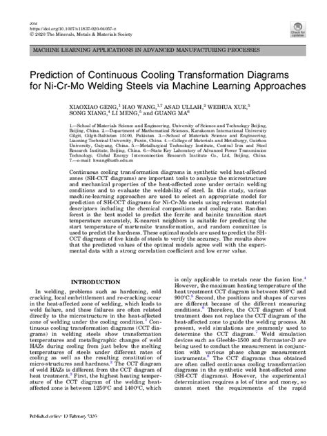 Pdf Prediction Of Continuous Cooling Transformation Diagrams For Dual Phase Steels From The