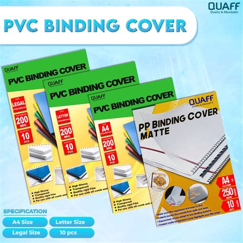 10 Sheets Quaff Binding Cover Short A4 Long Size Pvc Clear And Pp