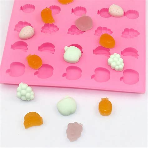 25 여자 과일 케이크 금형 실리콘 초콜릿 금형 애플 바나나 포도 파인 애플 딸기 베이킹 금형 주방 액세서리 Aliexpress