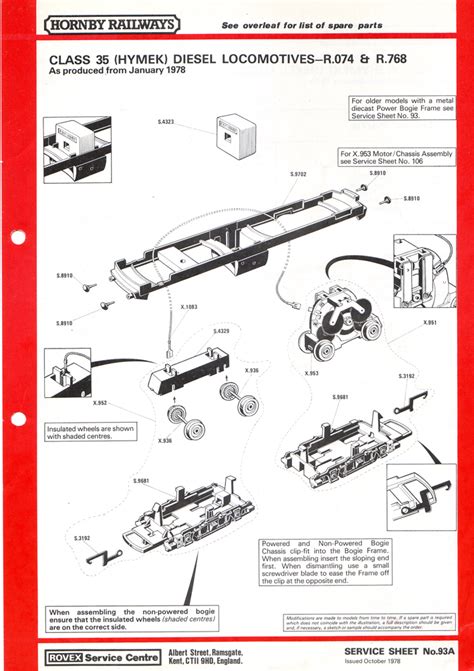 Hornby Railways Collector Guide Service Sheet A
