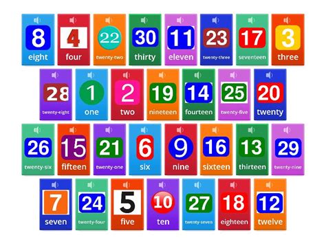 Numbers 1 30 Flip Tiles