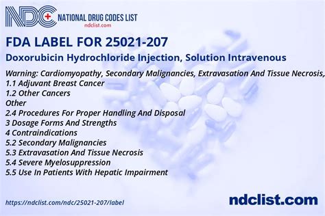 Fda Label For Doxorubicin Hydrochloride Injection Solution Intravenous
