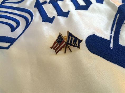 Usa Flag And Ila Flag Crossed Lapel Pin Ila Lady