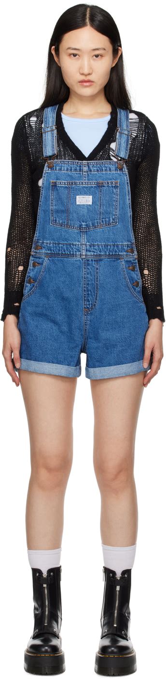 Levis Indigo Vintage Denim Overalls Ssense Canada