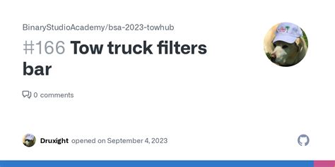 Tow Truck Filters Bar Issue 166 BinaryStudioAcademy Bsa 2023