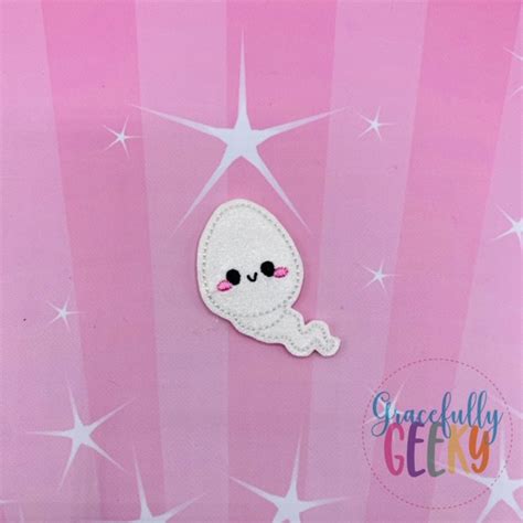 Kawaii Sperm Feltie Ith Embroidery Design 4x4 Hoop And Larger