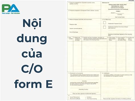 C O Form E Là Gì Hồ Sơ Xin Cấp C O Form E Gồm Những Gì