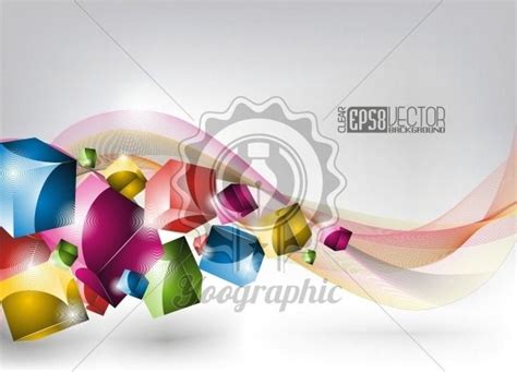Colorful Cubes Vector Background