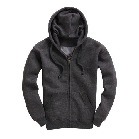 Mens Zip Up Premium Hoodie Charcoal Harrington Jacket Store