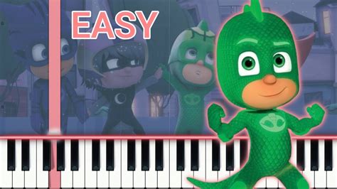 PJ Masks Theme Song Easy Piano Tutorial Simple Piano YouTube