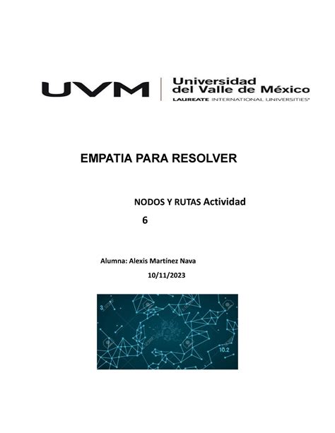 Empatia Para Resolver Actividad 6 EMPATIA PARA RESOLVER NODOS Y RUTAS