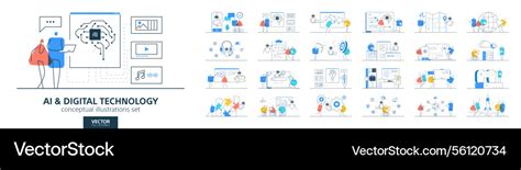 Artificial Intelligence Ai Robot Data Technology Vector Image