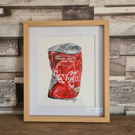 Coca Cola Crushed Can Acrylic Painting Etsy