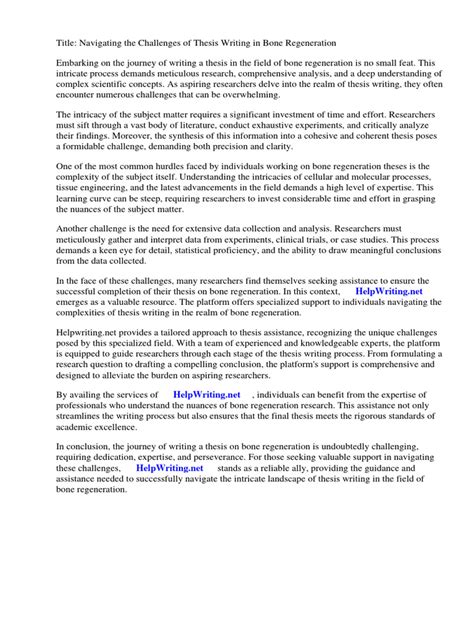 Thesis Bone Regeneration Pdf Bone Biomaterial