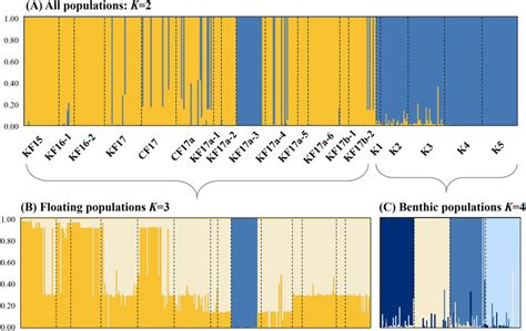results of genetic structure using a bayesian population assignment