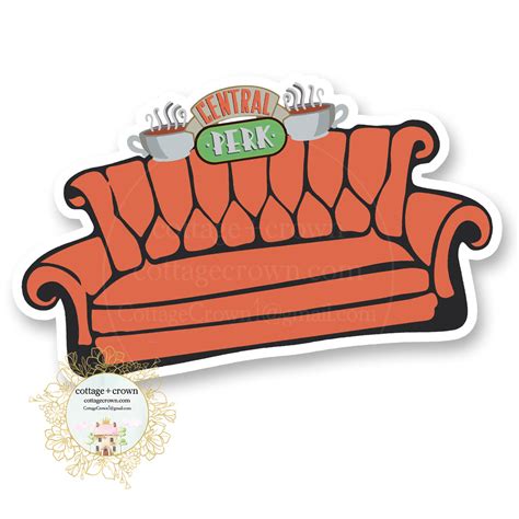 Couch Central Perk Friends Inspired Vinyl Decal Sticker Cottage Crown