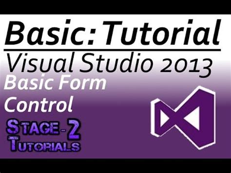 Visual Studio Vb Net Tutorial Basic Form Control Youtube