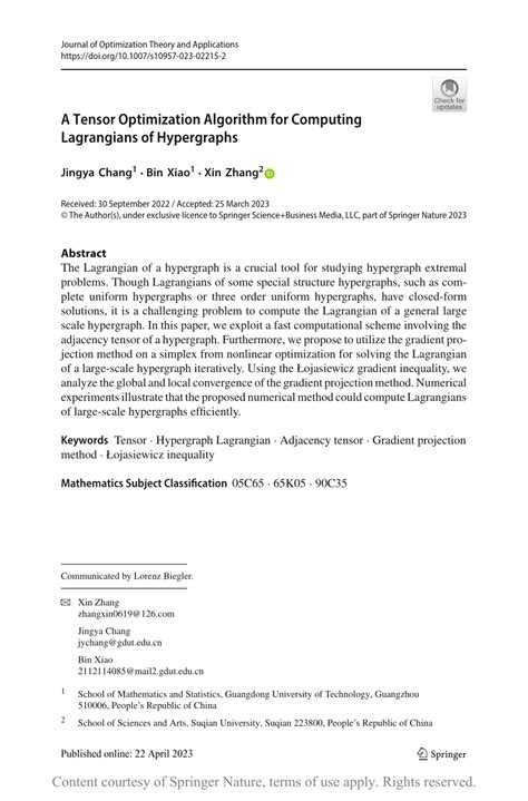 A Tensor Optimization Algorithm For Computing Lagrangians Of Hypergraphs