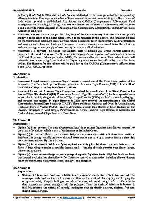 SUNYA IAS PRELIMS BRAHMASTRA 2023 PART LENGTH TEST 12 SUBJECT