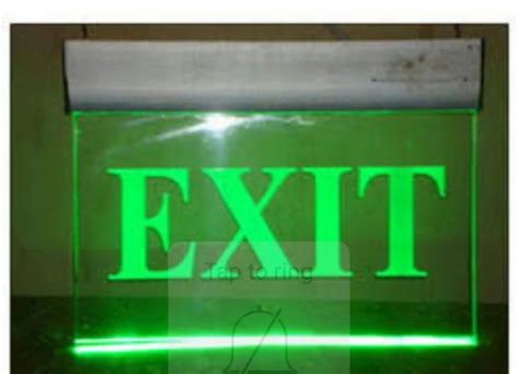 Green Acrylic LED Exit Sign Board V Shape Rectangular At Piece In Mumbai