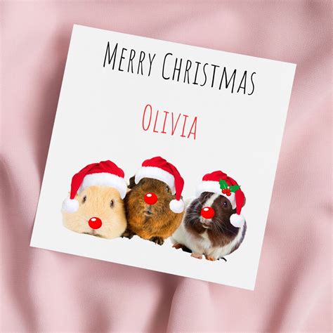 Guinea Pig Christmas Card Christmas Card Guinea Pigs Etsy