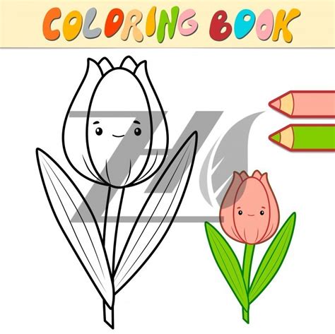 دانلود وکتور صفحه رنگ آمیزی گل لاله دانلود رایگان فایل لایه باز، Psd