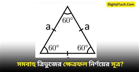 সমবাহু ত্রিভুজের ক্ষেত্রফল নির্ণয়ের সূত্র কি Digital Tuch