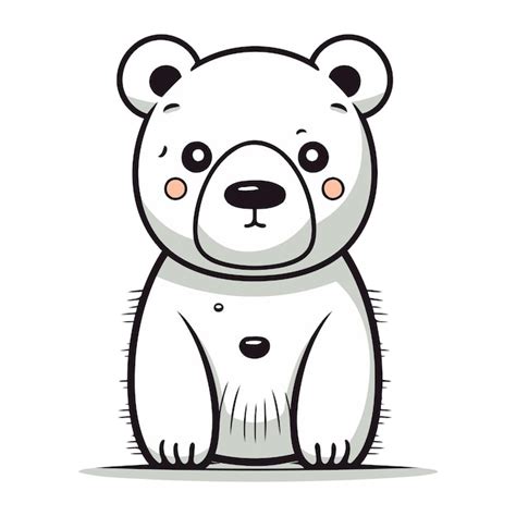 可愛いアニメの北極熊 白い背景に隔離されたベクトルイラスト Premium Ai生成ベクトル画像