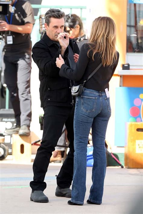 Jennifer Aniston Locks Arms With The Morning Show Co Star Jon Hamm