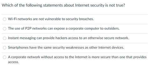 Solved Which Of The Following Statements About Internet
