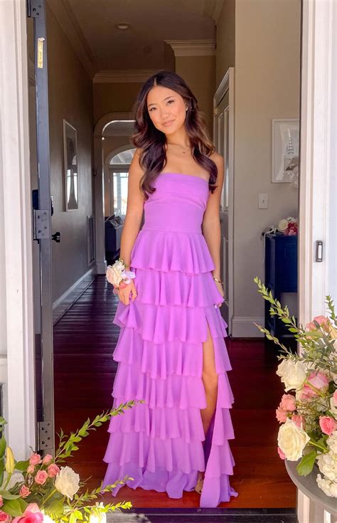 Kim Magenta Strapless Ruffle Maxi Dress Beginning Boutique Us