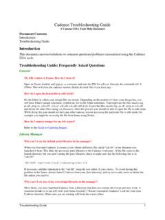 Cadence Troubleshooting Guide Michigan State University Cadence