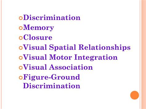 Ppt Visual Perceptual Skills Powerpoint Presentation Id2871556