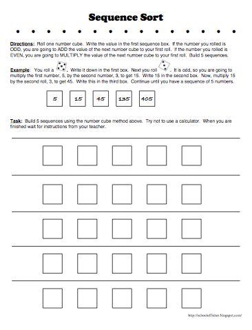 Arithmetic And Geometric Sequence Sort Worksheet