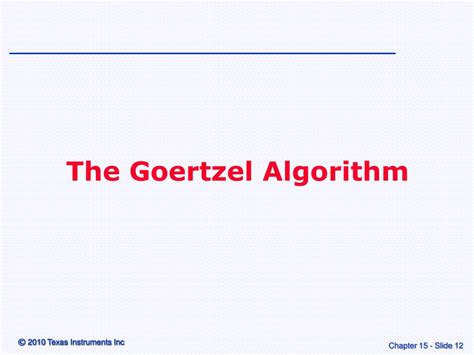 Ppt “goertzel Algorithm Powerpoint Presentation Free Download Id