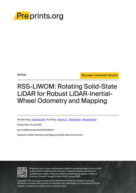 Pdf Rss Liwom Rotating Solid State Lidar For Robust Lidar Inertial