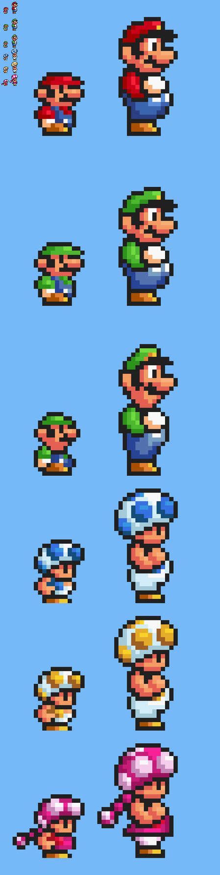 10x Smas Fusion Styled Smm2 Nsmbw Players Sprite By Abbysek On Deviantart