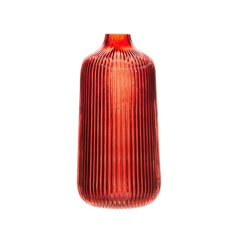 Sass And Belle Fluted Glass Vase Amber Tall