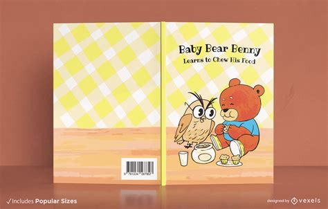 Bear And Owl Cartoon Book Cover Design Kdp Vector Download