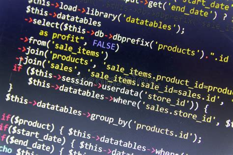 Fondo Moderno Di Sviluppo Di Web Pezzi Astratti Di Codice Del Php