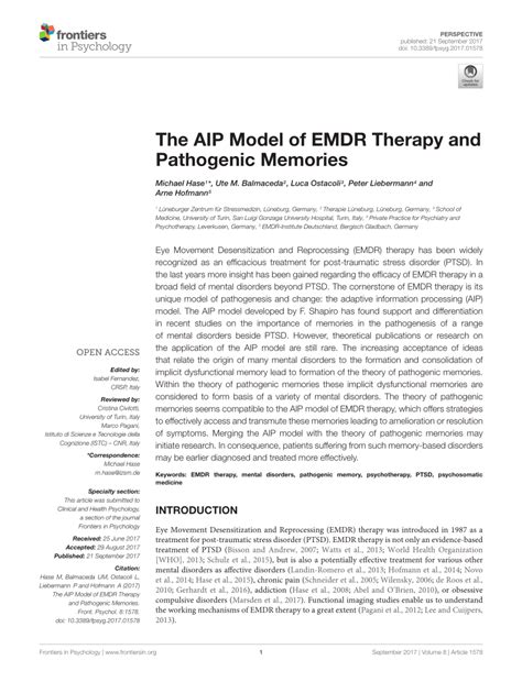 Pdf The Aip Model Of Emdr Therapy And Pathogenic Memories