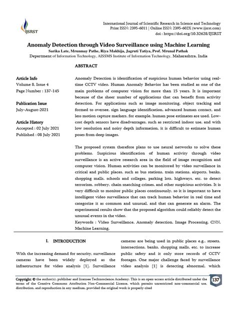 Anomaly Detection Through Video Surveill Pdf Closed Circuit