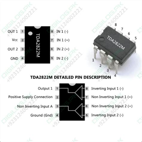 Tda2822 Dual Power Amplifier Low Power Audio 3v 15v Supply Voltage Range Digilog Pk