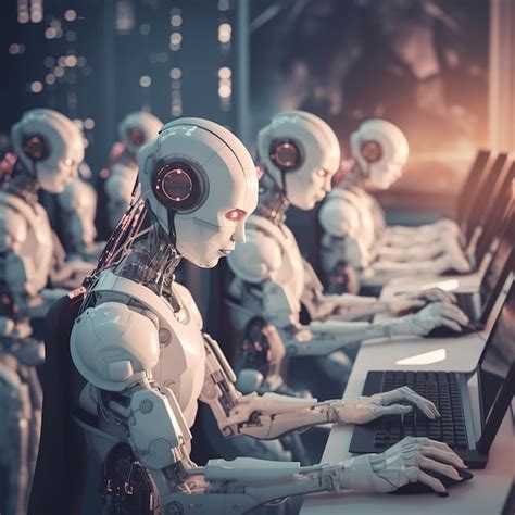 Premium Ai Image Futuristic Humanoid Robot