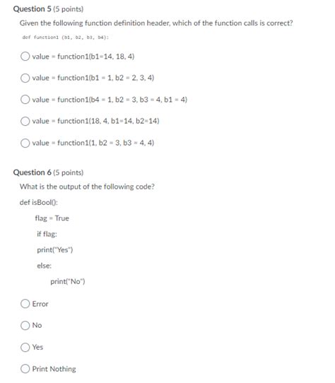 Solved Question 5 5 Points Given The Following Function